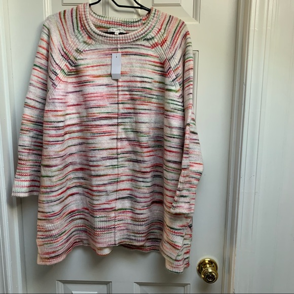 LOFT | Sweaters | Lou Grey Loft Muti Color Rainbow Stripe Oversized ...